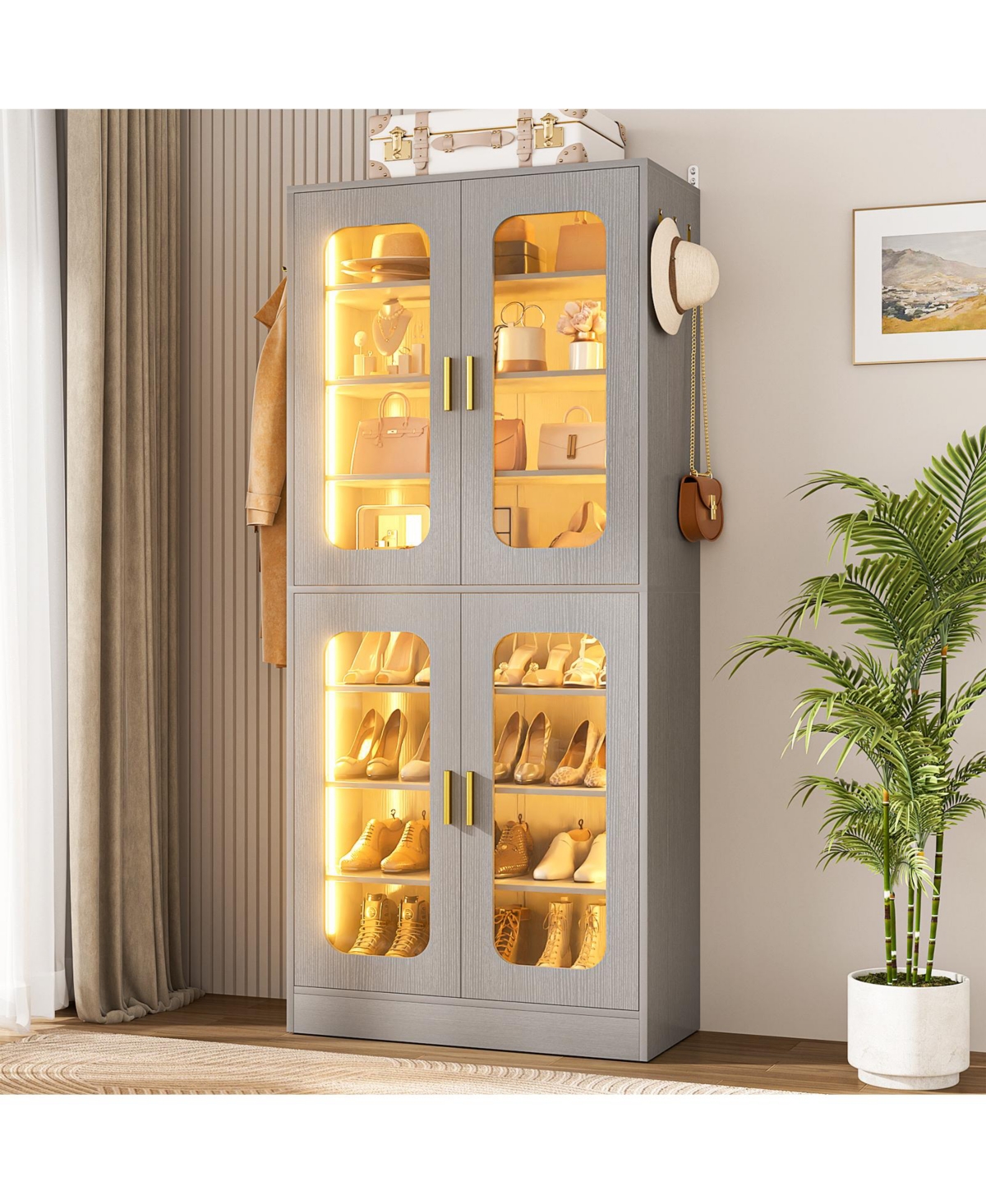 Click here for Aheaplus Shoe Cabinet With Led Light  Closet Shoe... prices