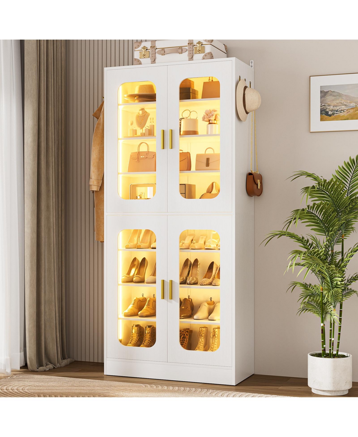 Click here for Aheaplus Shoe Cabinet With Led Light  Closet Shoe... prices