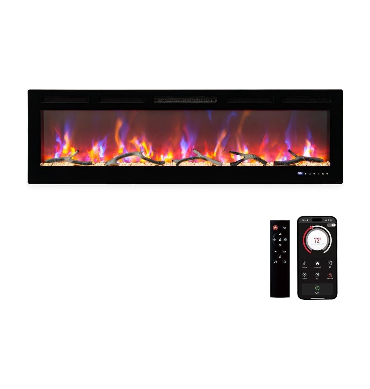Click here for Gaomon 88" Smart Electric Fireplace  Wall Mou... prices