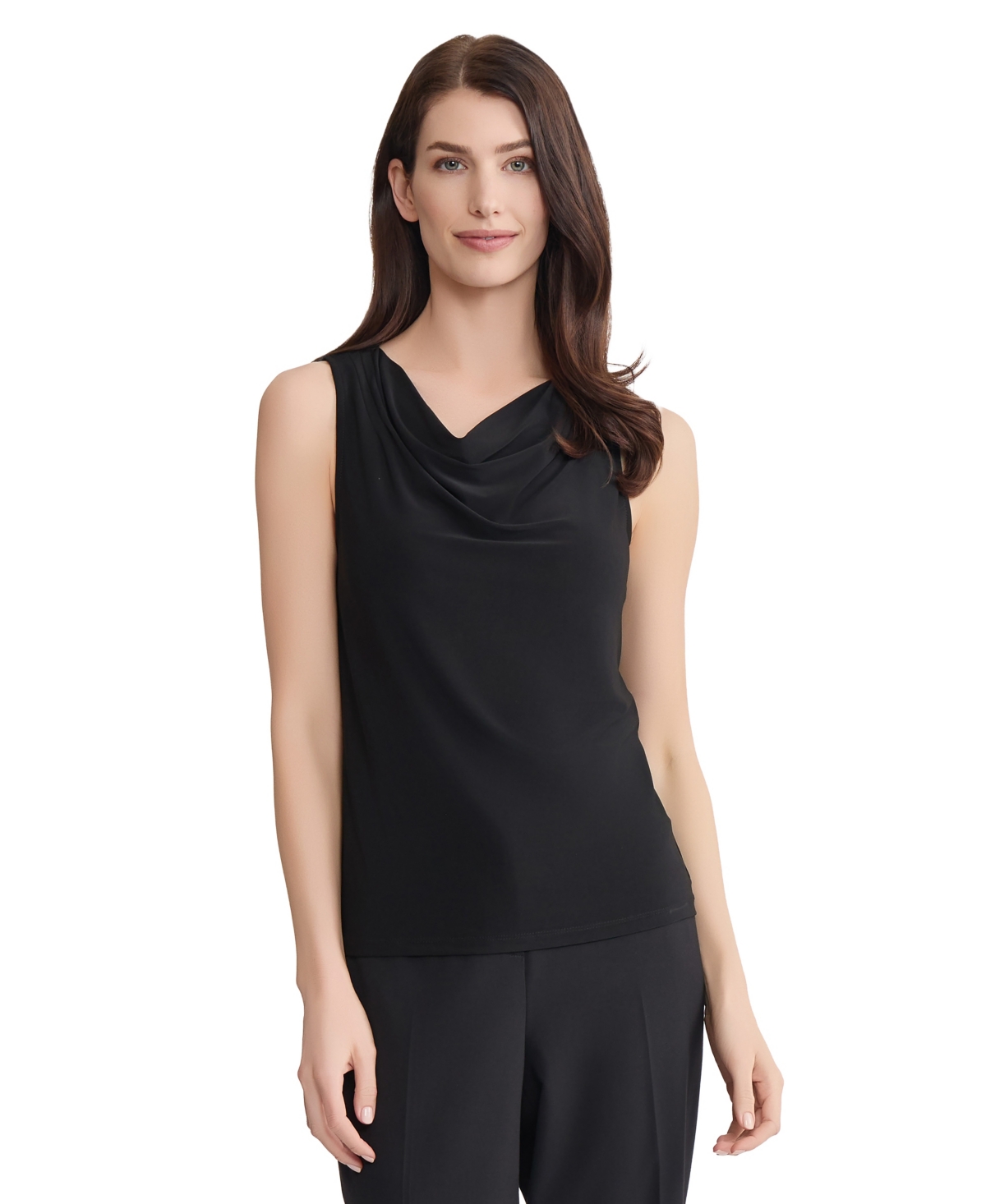 Click here for Jones New York Womens Drape Front Top - Jones Blac... prices