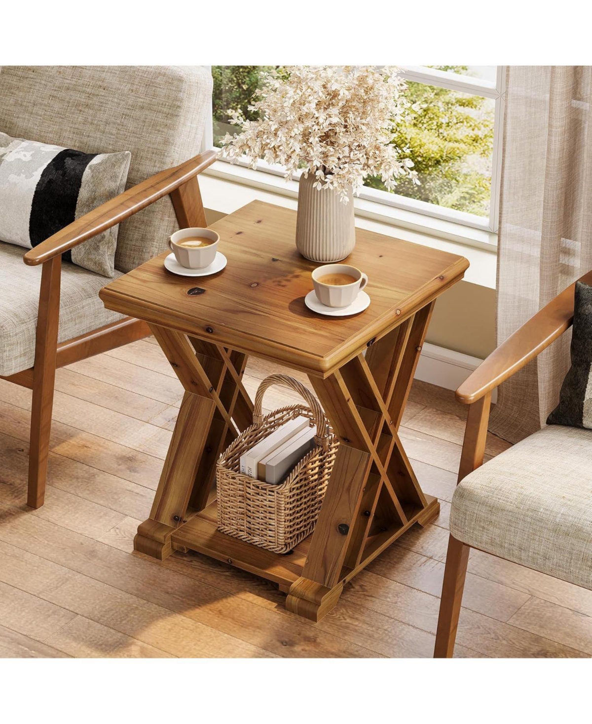 Click here for Tribesigns Solid Wood Side Table  Farmhouse Narrow... prices