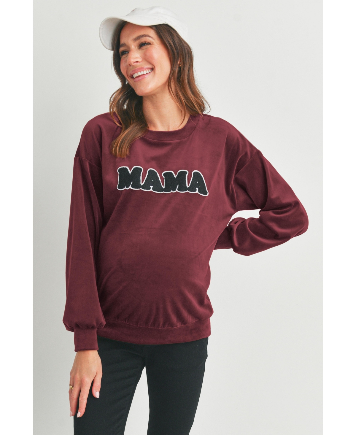 Click here for Hello Miz Womens Velvet Mama Crewneck Maternity Sw... prices