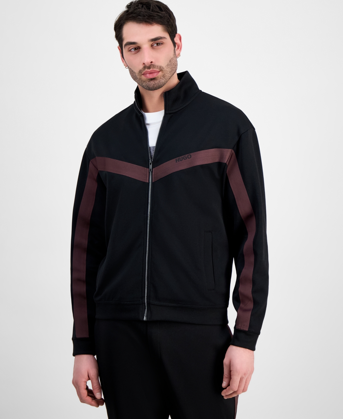 Click here for Hugo by Hugo Boss Mens Darti Collared Zip Track Ja... prices