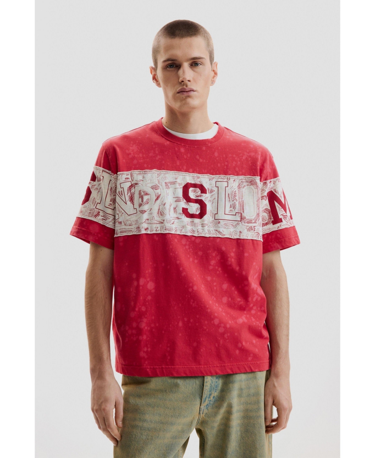 Click here for Desigual Mens Printed knit t-shirt - Red prices