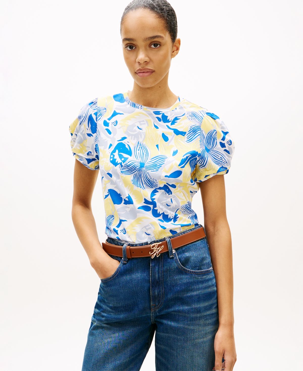 Click here for Tommy Hilfiger Womens Printed Crewneck Top - Sprin... prices