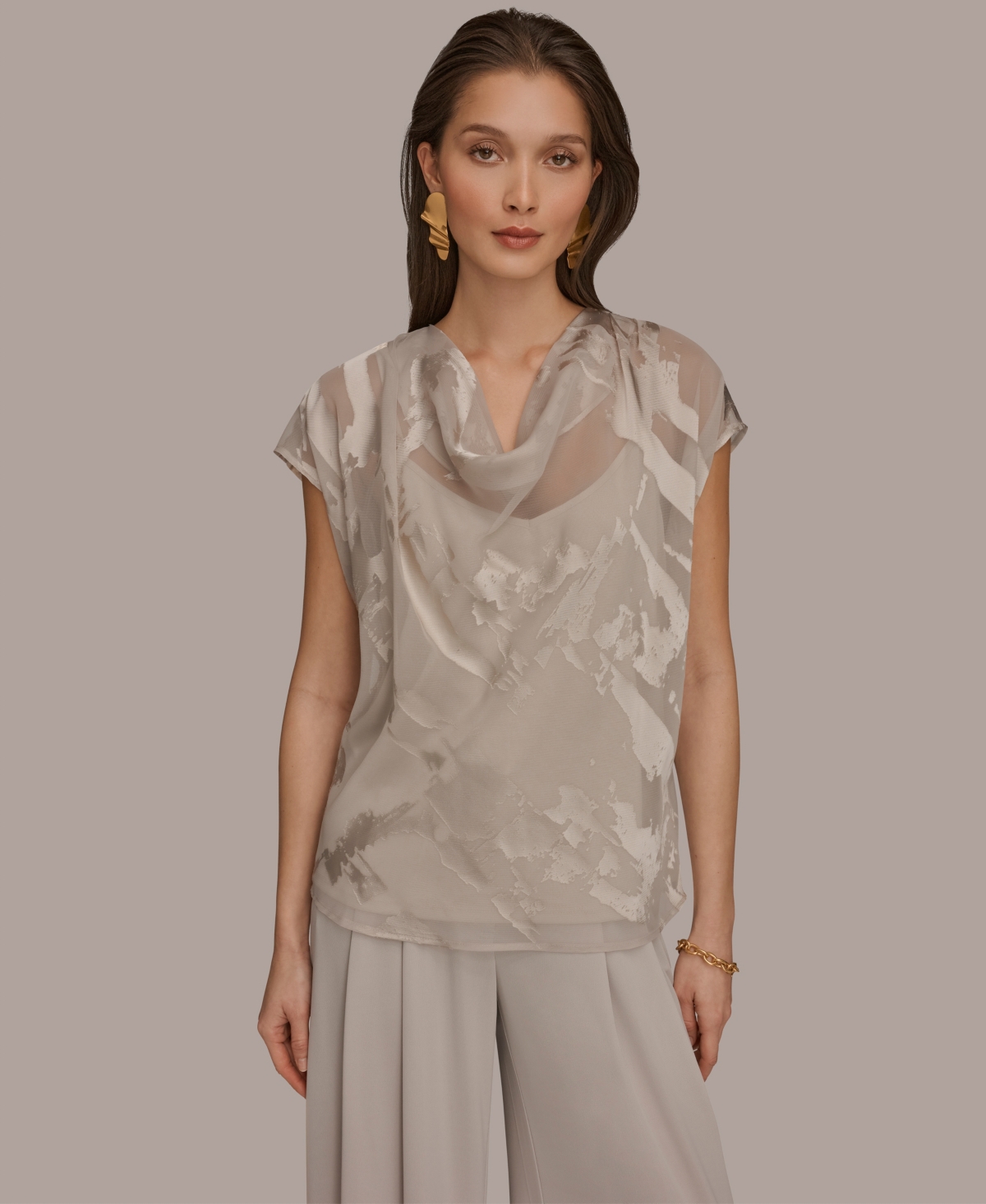 Click here for Donna Karan New York Womens Cowl Neck Top - Tuscan... prices