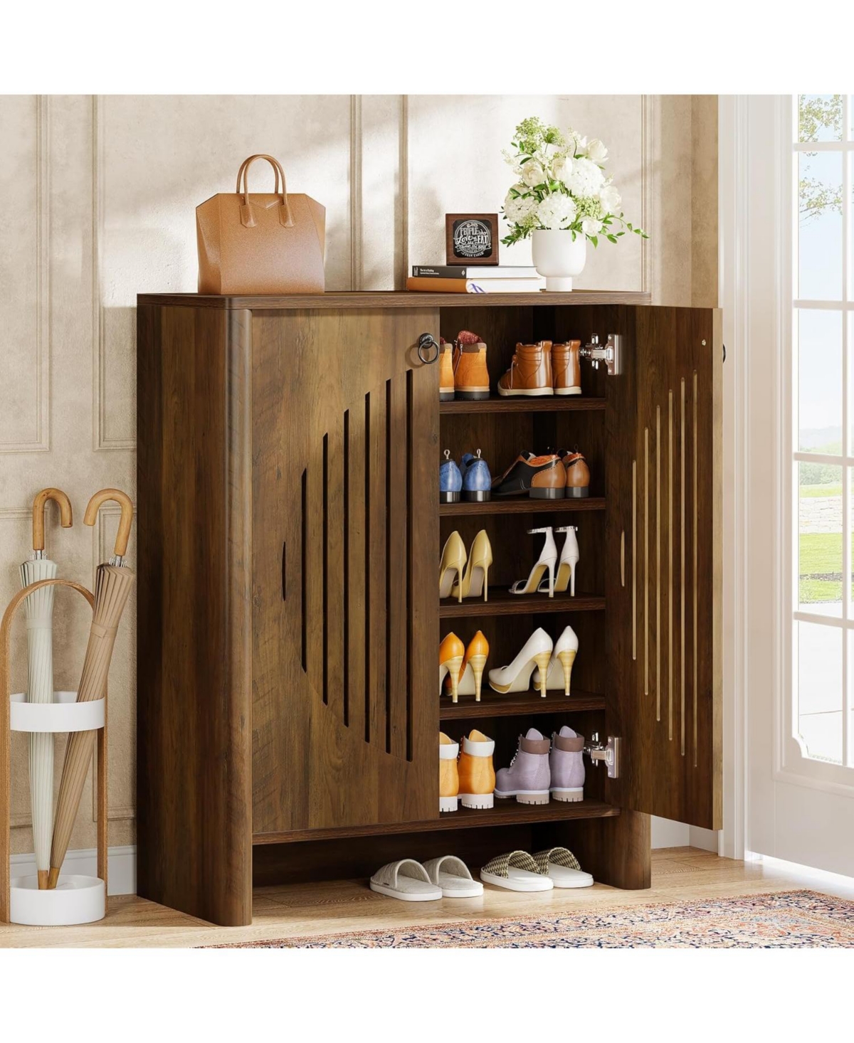 Click here for Tribesigns Shoe Cabinet with Flated Doors  5-Tier... prices