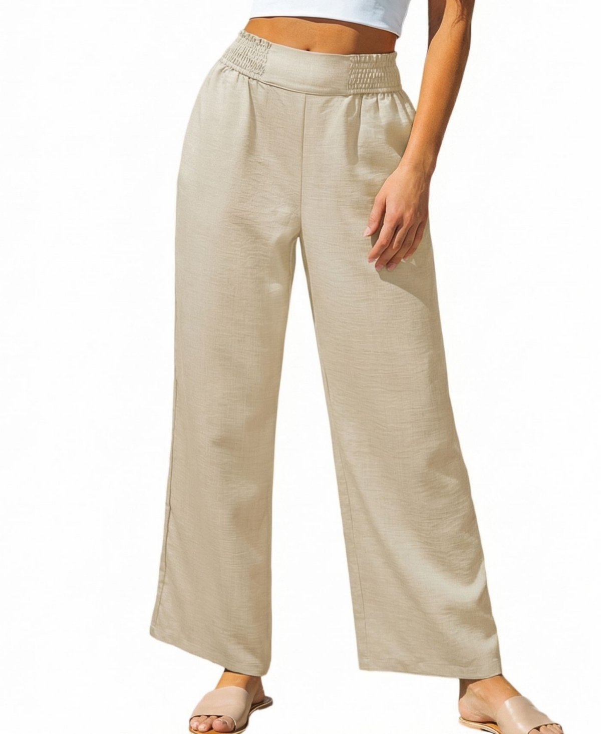 Click here for Cupshe Womens Relaxed Fit Long Pants - Light beige prices