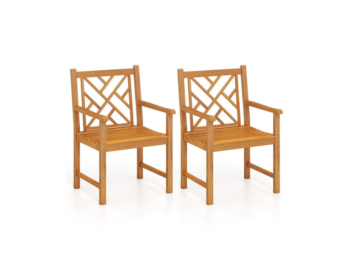 Click here for Slickblue Set of 2 Outdoor Acacia Wood Dining Chai... prices