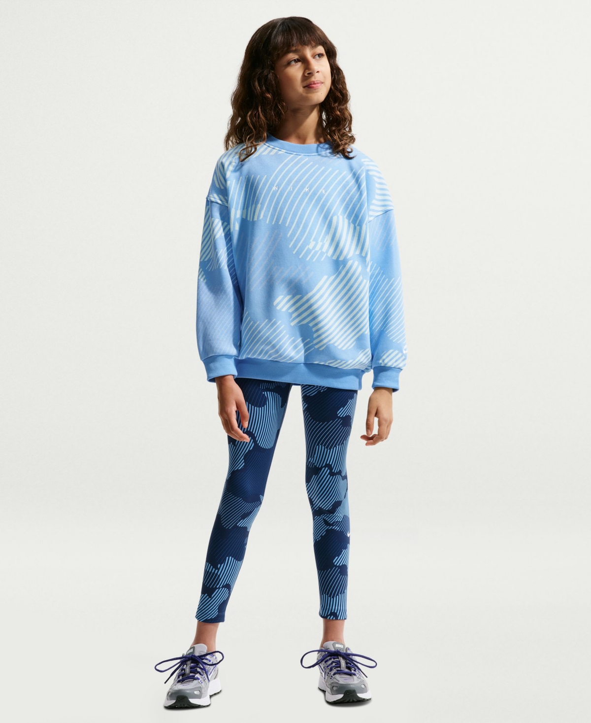 Click here for Nike Girls 7-16 Sportswear Club Boxy Crewneck Swea... prices