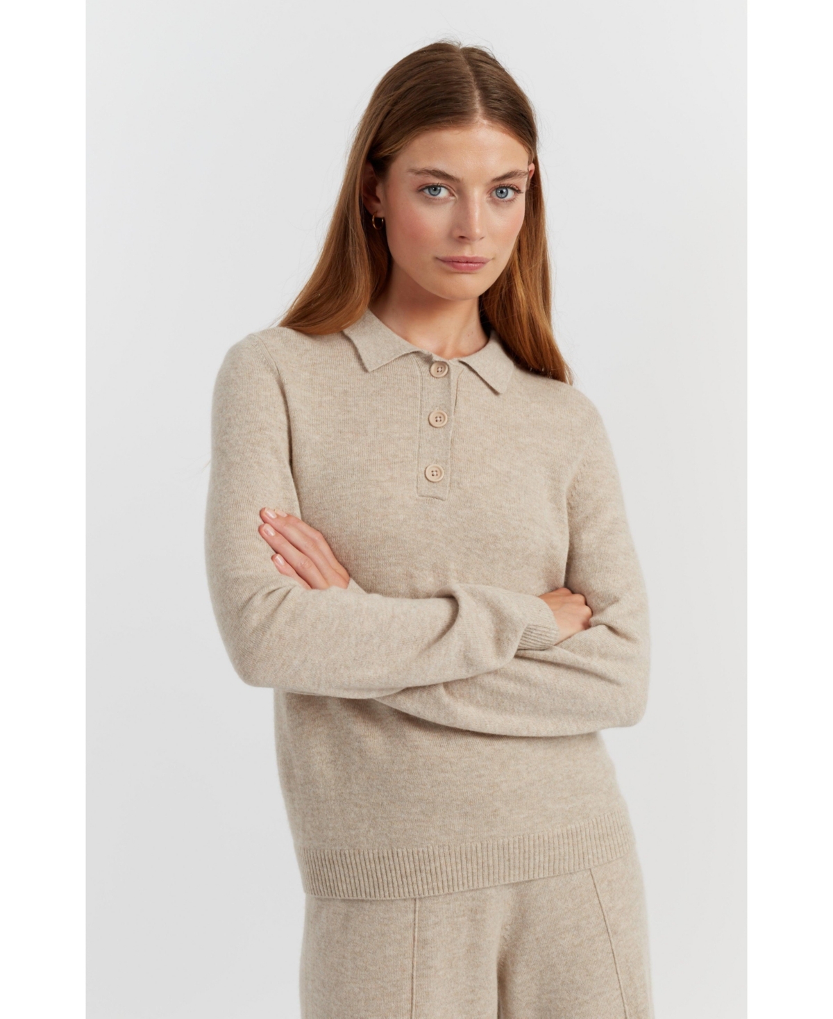 Click here for Chinti & Parker Womens Wool-Cashmere Knit Polo Swe... prices
