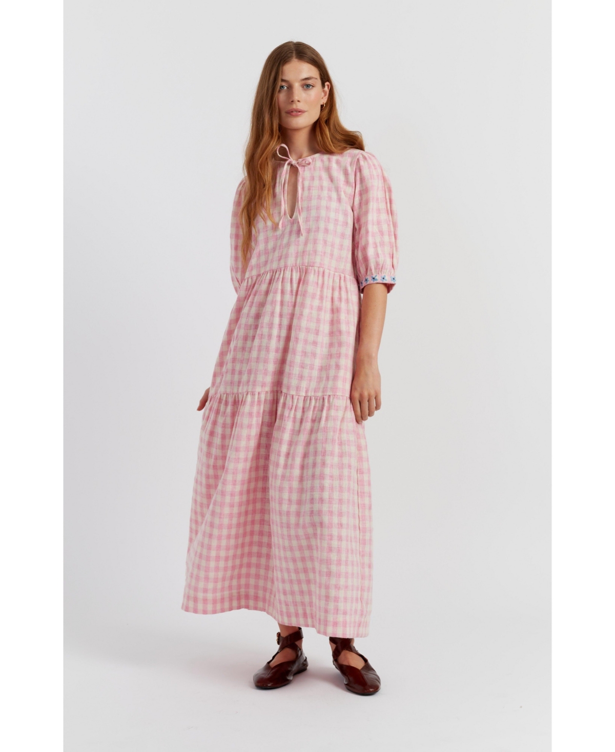 Click here for Chinti & Parker Womens Gingham Dress - Pink gingha... prices