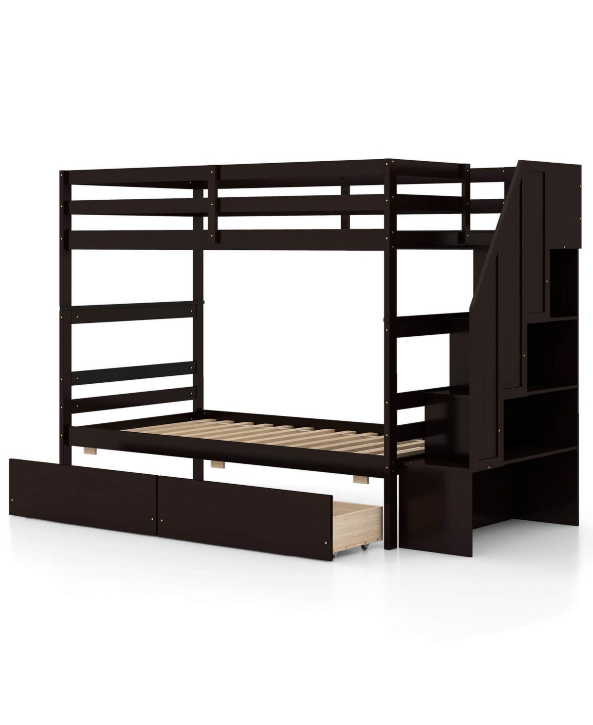 Click here for Costway Twin Over Twin Bunk Bed with Storage Stair... prices