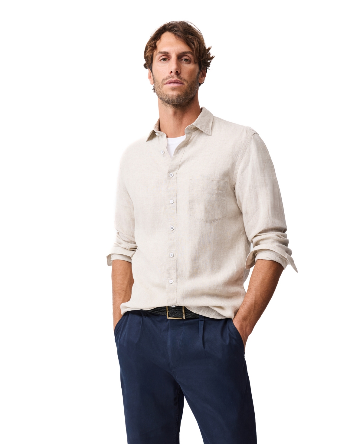 Click here for Rodd Gunn Mens Coromandel Linen Long Sleeve Slim F... prices
