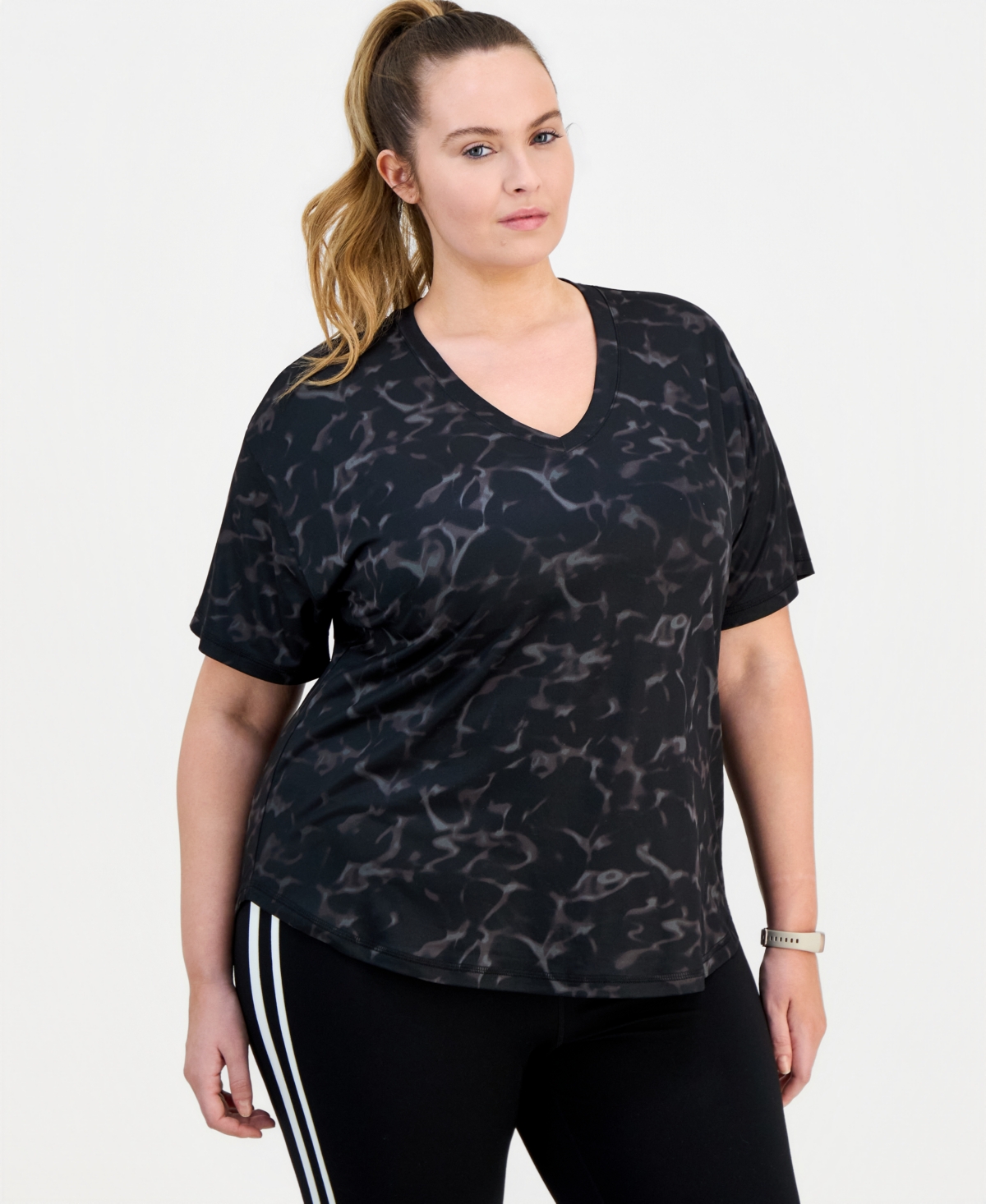 Click here for Id Ideology Plus Size Marina Whisper V-Neck Perfor... prices