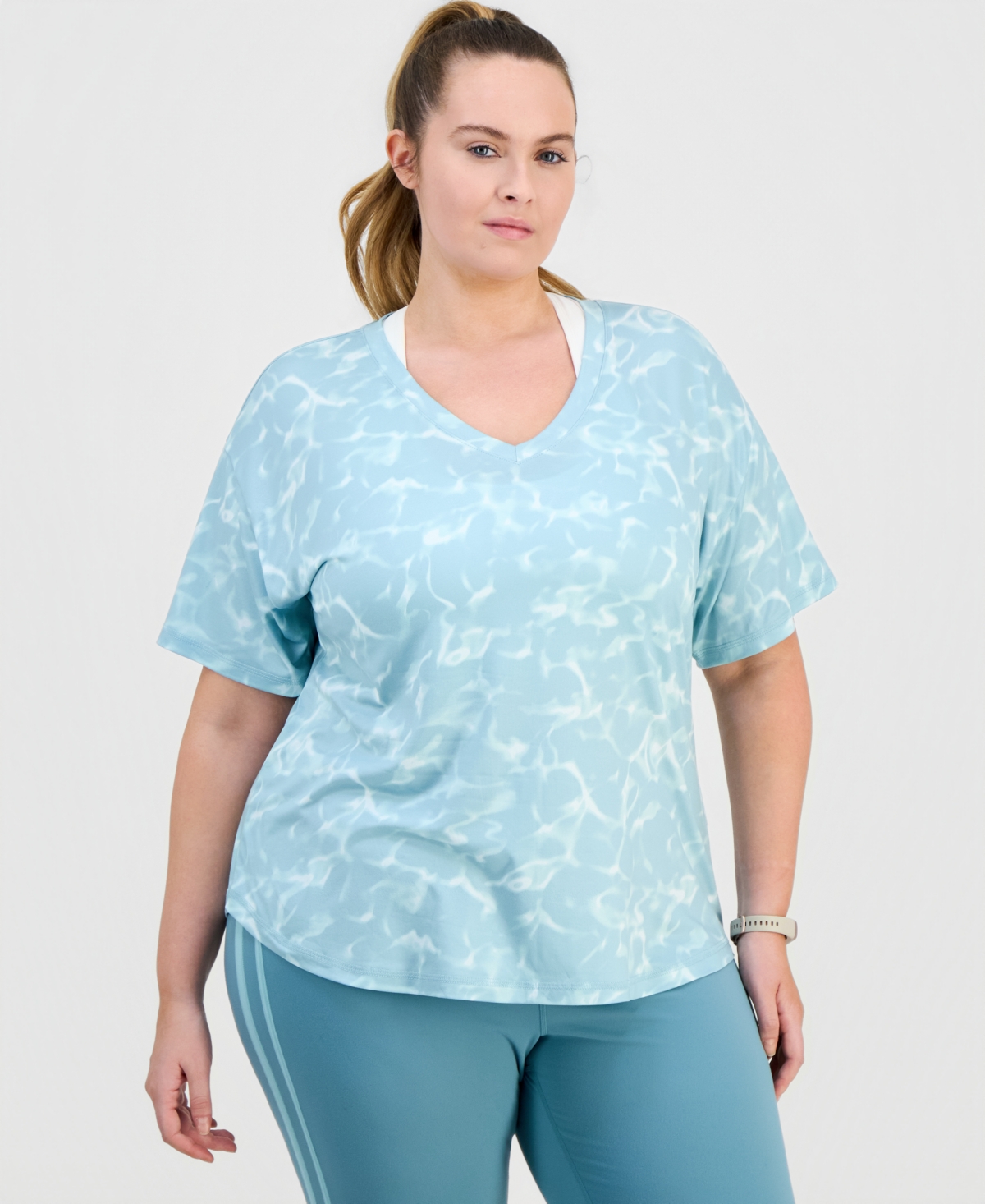 Click here for Id Ideology Plus Size Marina Whisper V-Neck Perfor... prices