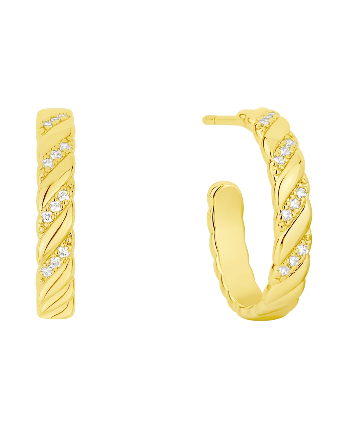 Click here for And Now This Cubic Zirconia C Hoop Earring - Gold... prices