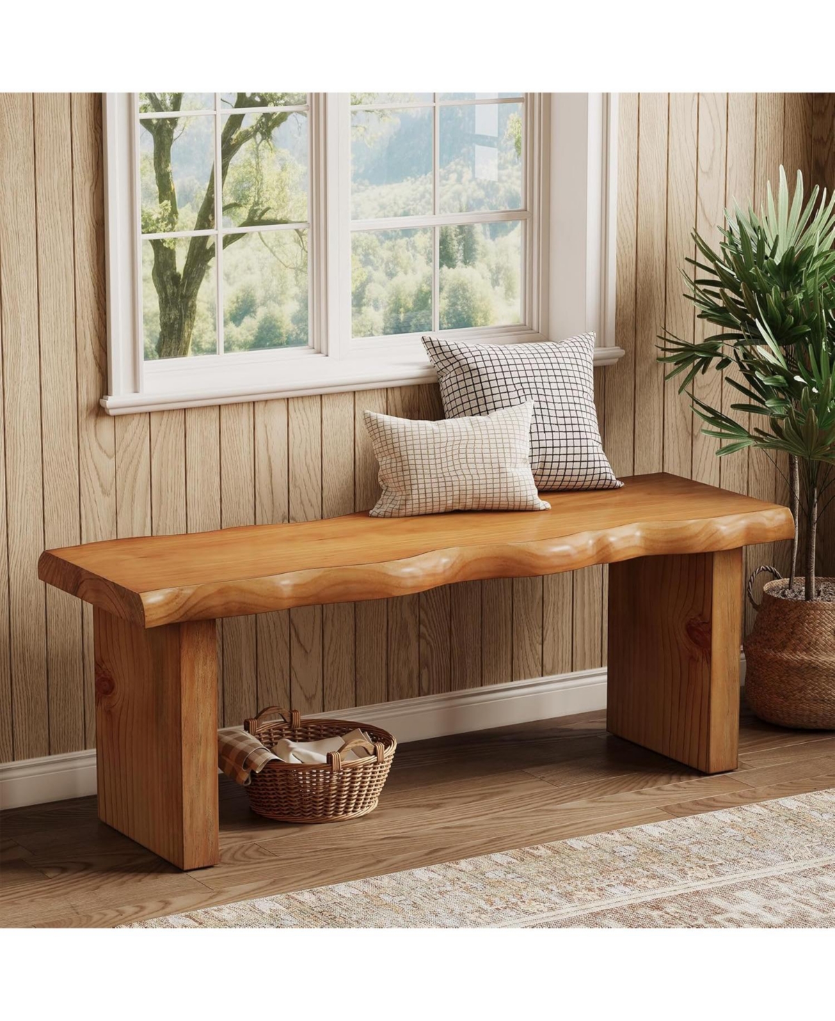Click here for Tribesigns 47" Solid Wood Bench  Farmhouse En... prices