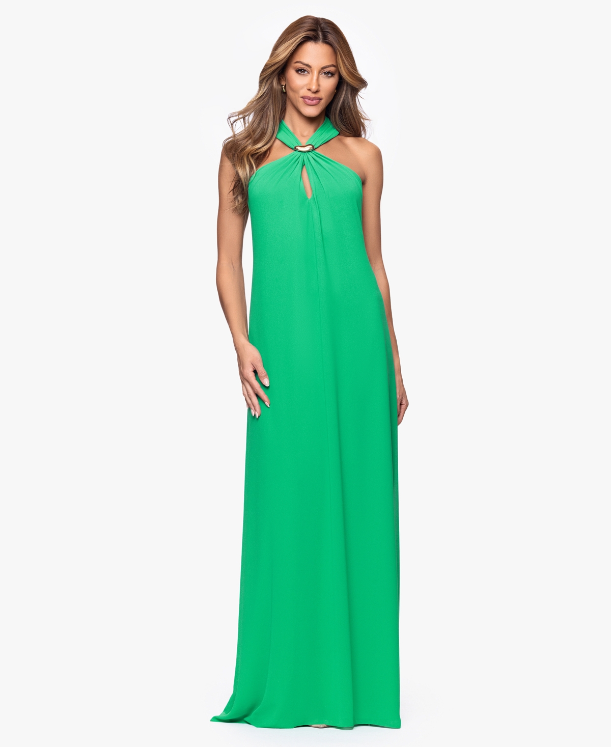 Click here for Xscape Womens Long Halter Neck Ball Gown - Emerald prices