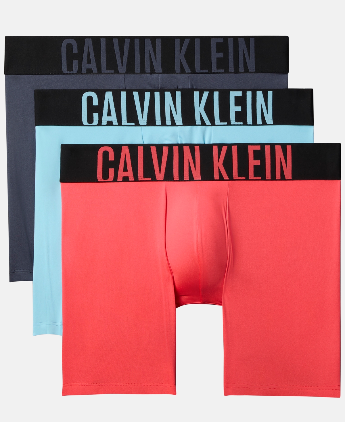Calvin Klein Mens 3-Pack Intense Power Micro Boxer Briefs - Ombre Blue/Chilly Blue/Punch Pink