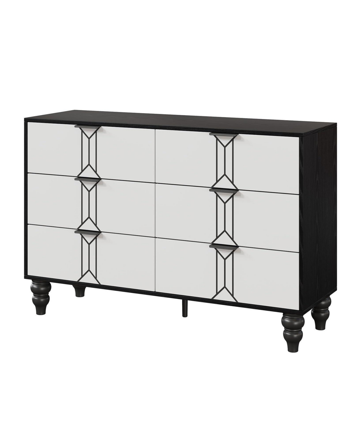 Click here for gaomon Modern Wooden 6 Drawer Dresser with Vintage... prices