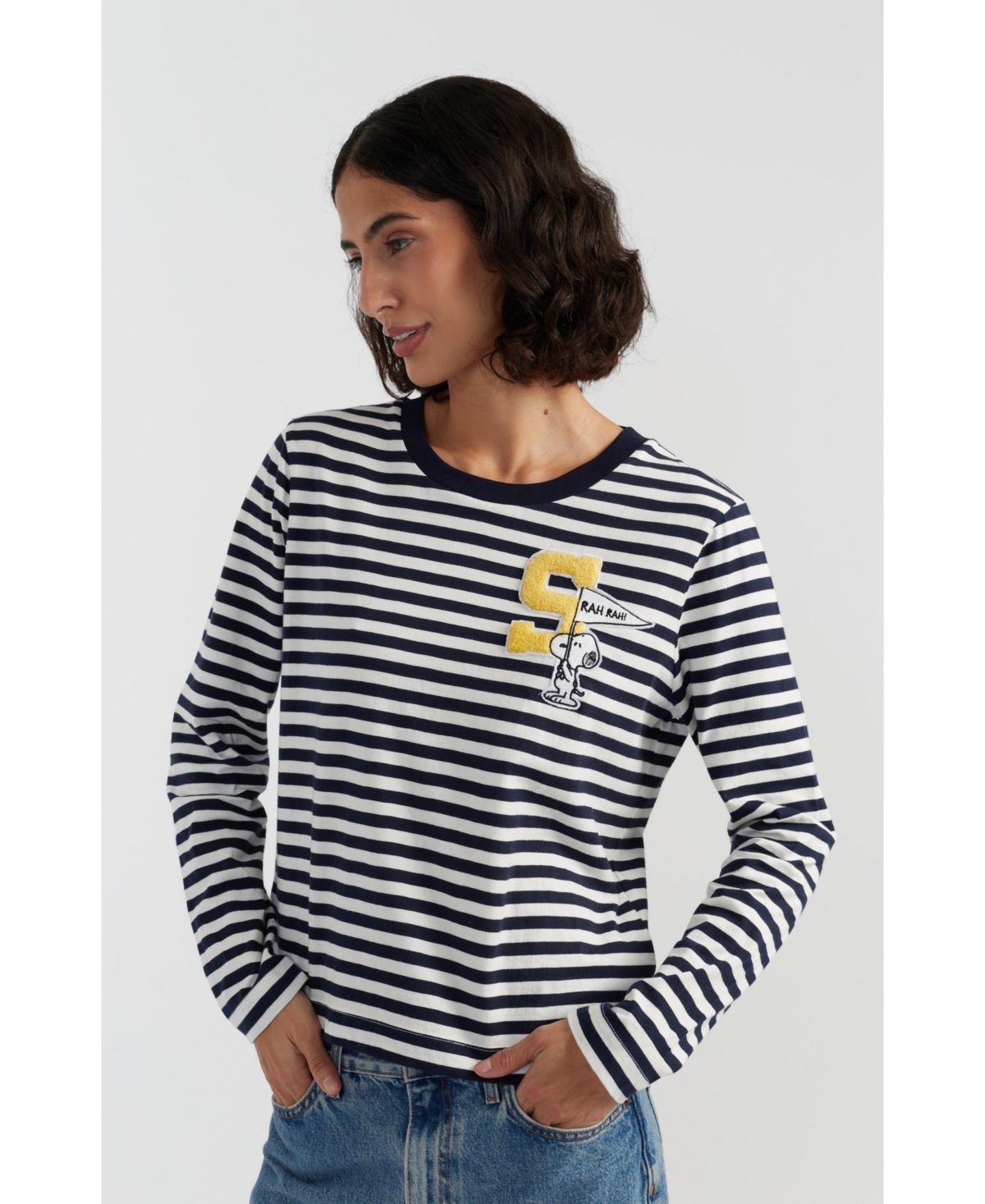 Click here for Chinti & Parker Womens Snoopy Varsity Long Sleeve... prices