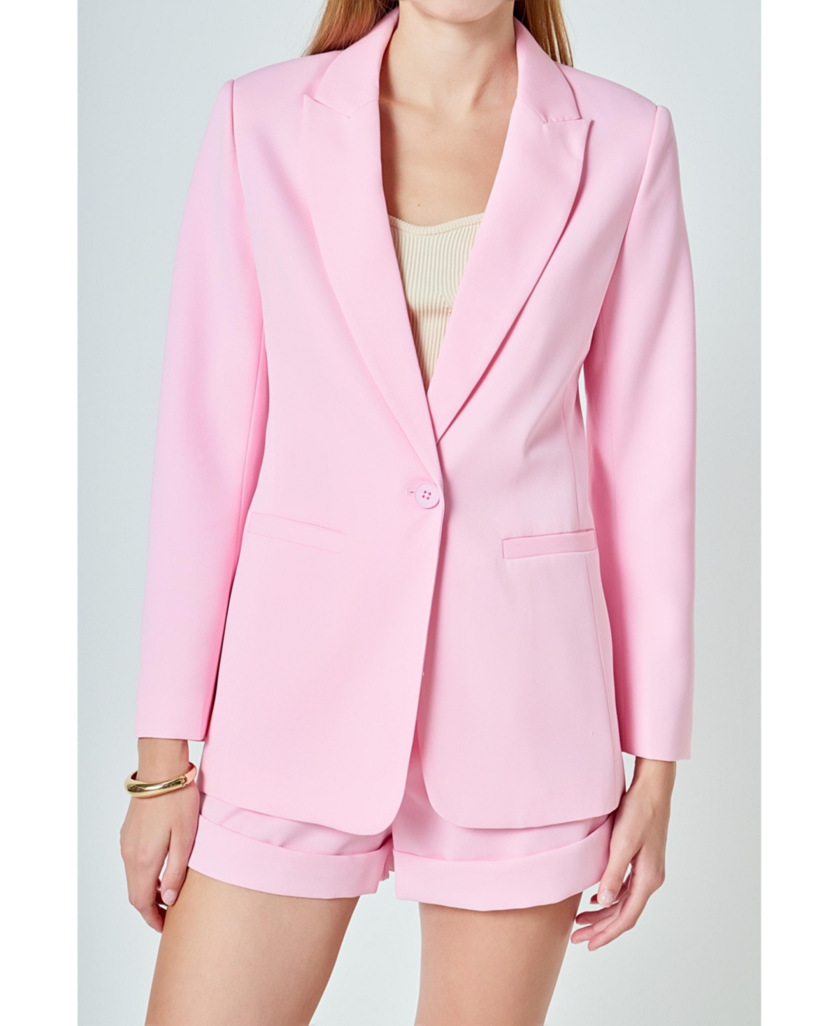 Click here for endless rose Womens Single-Breasted Blazer - Pink prices