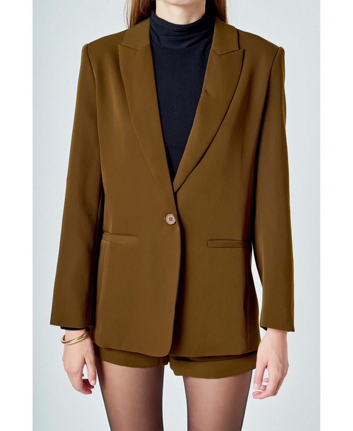 Click here for endless rose Womens Single-Breasted Blazer - Olive prices