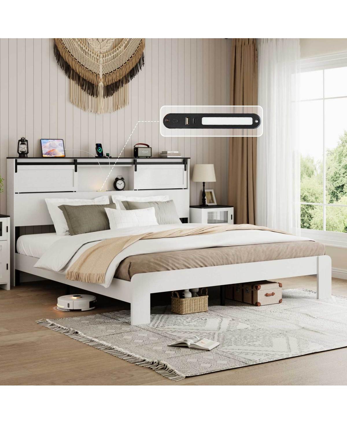 Click here for Streamdale Furniture Queen metal bed frame with ch... prices