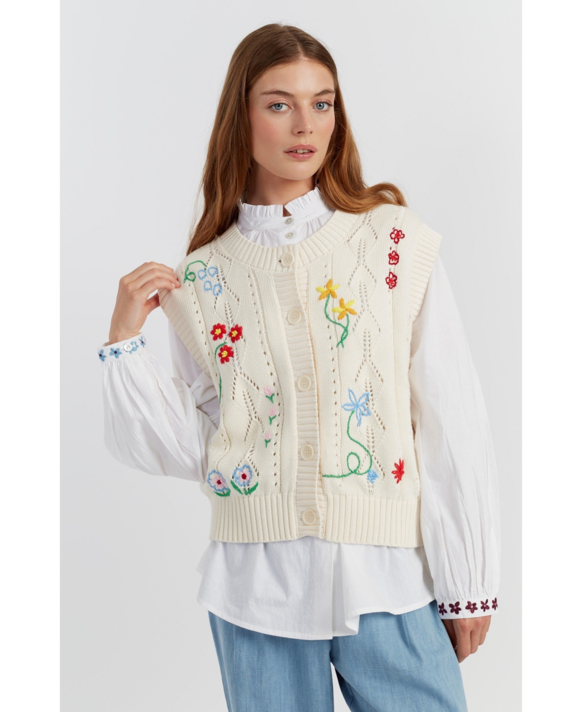 Click here for Chinti & Parker Womens Cotton Hand Embroidered Flo... prices