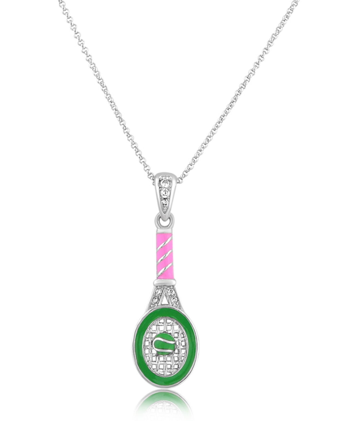 Click here for Chanteur/Girl/Tennis Racket Green Pink Crystal Whi... prices