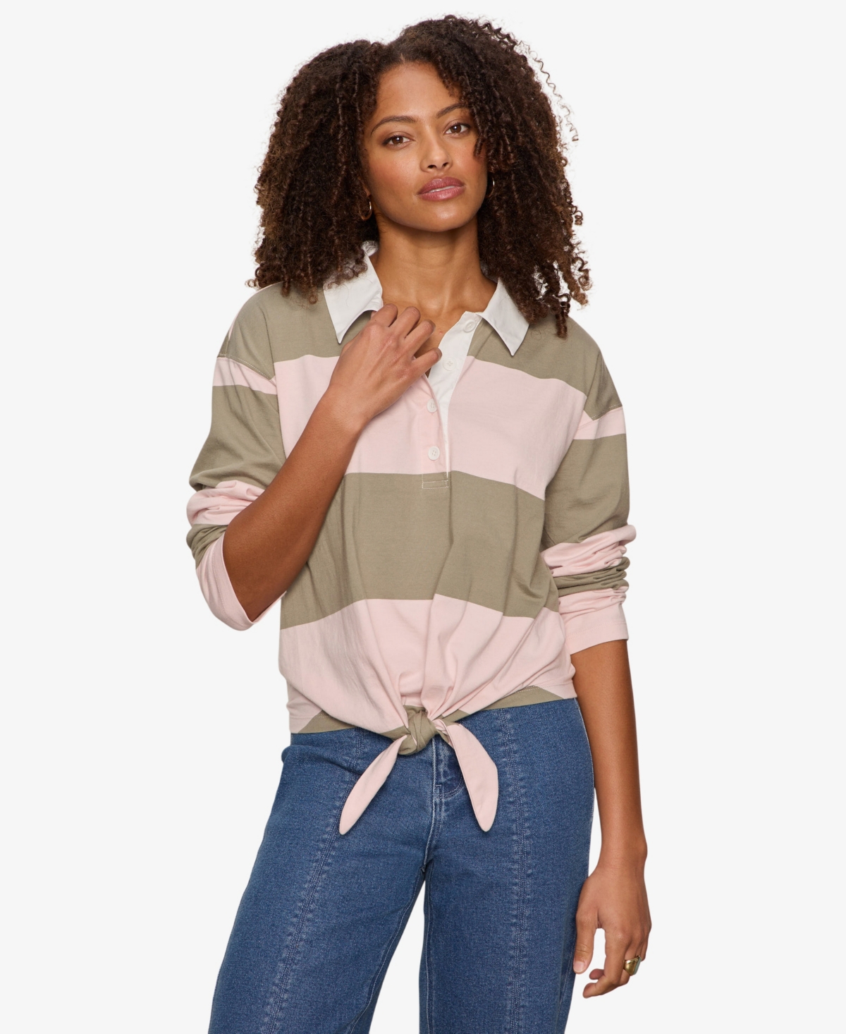 Click here for Sanctuary Womens Rugby Tie-Front T-Shirt - Oxygen... prices