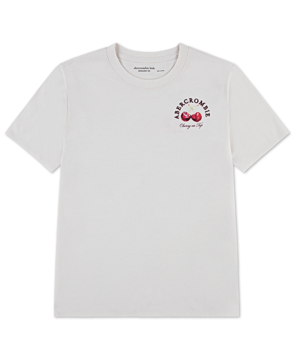 Click here for abercrombie kids Girls Cherry Boxy Crewneck T-Shir... prices