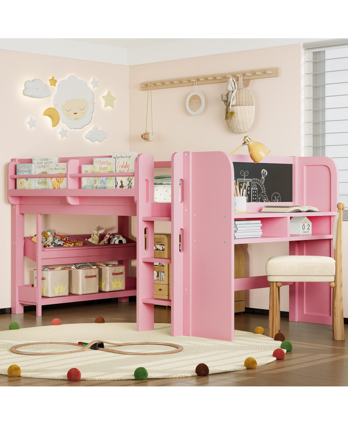 Click here for Streamdale Furniture Twin Loft Bed with Multi-stor... prices