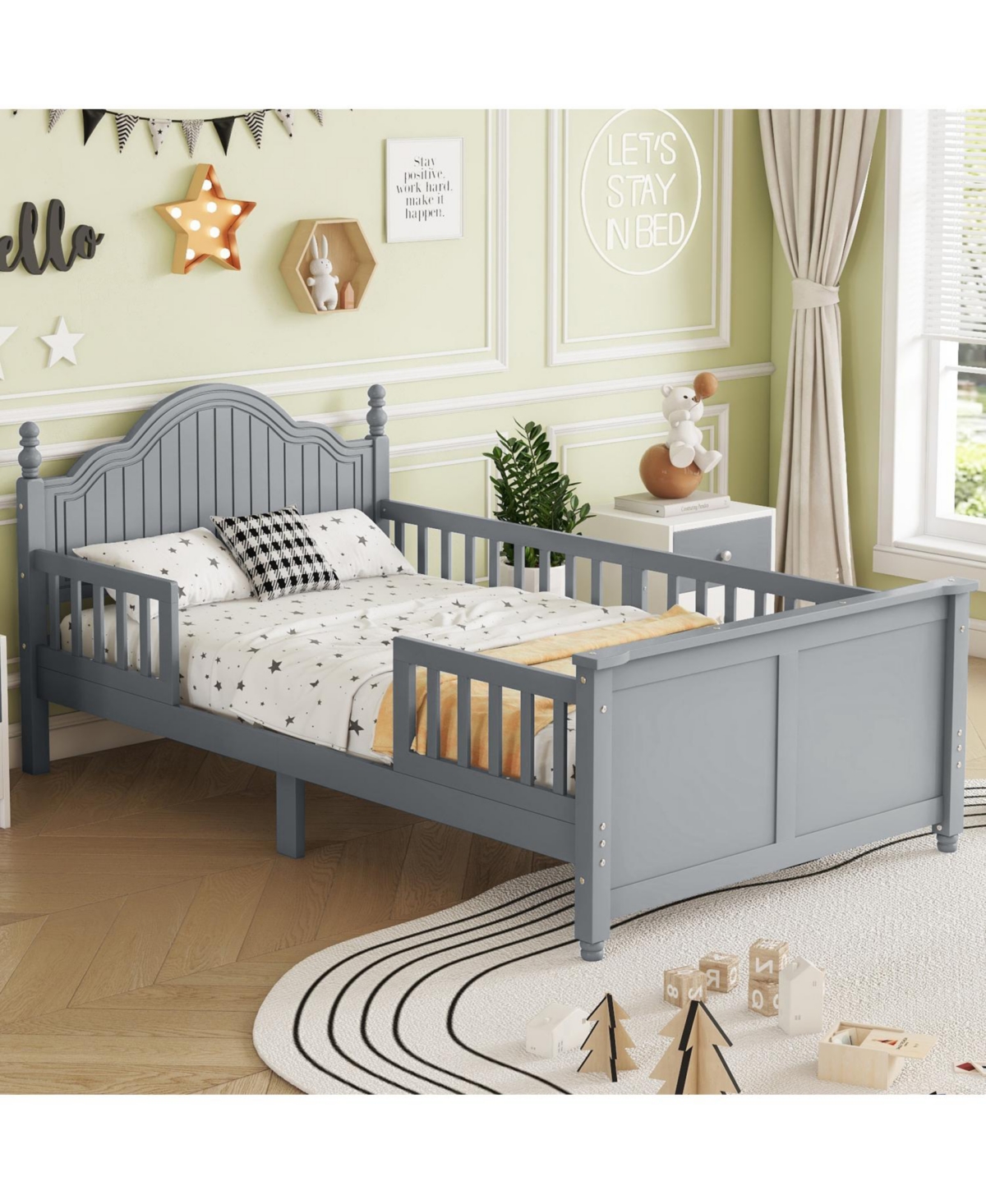 Click here for Streamdale Furniture Twin Wood Platform Bed with H... prices