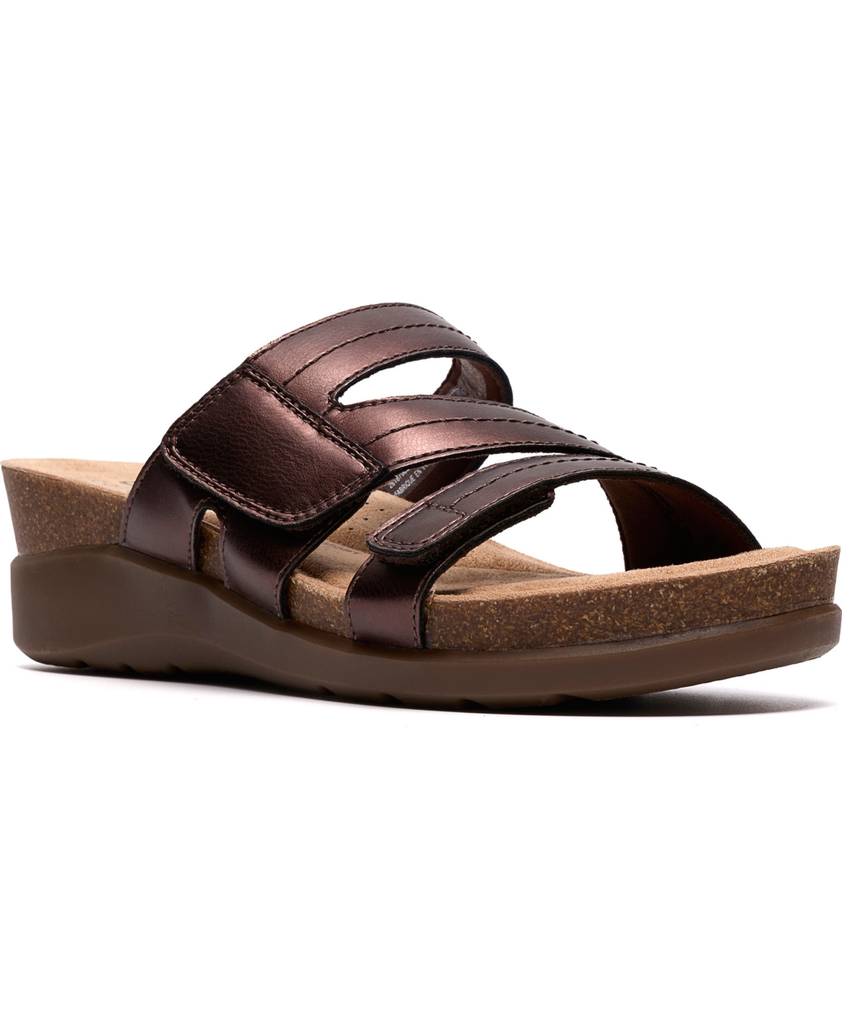 Click here for Clarks Womens Calenne Holly Slip-On Sandals - Bron... prices