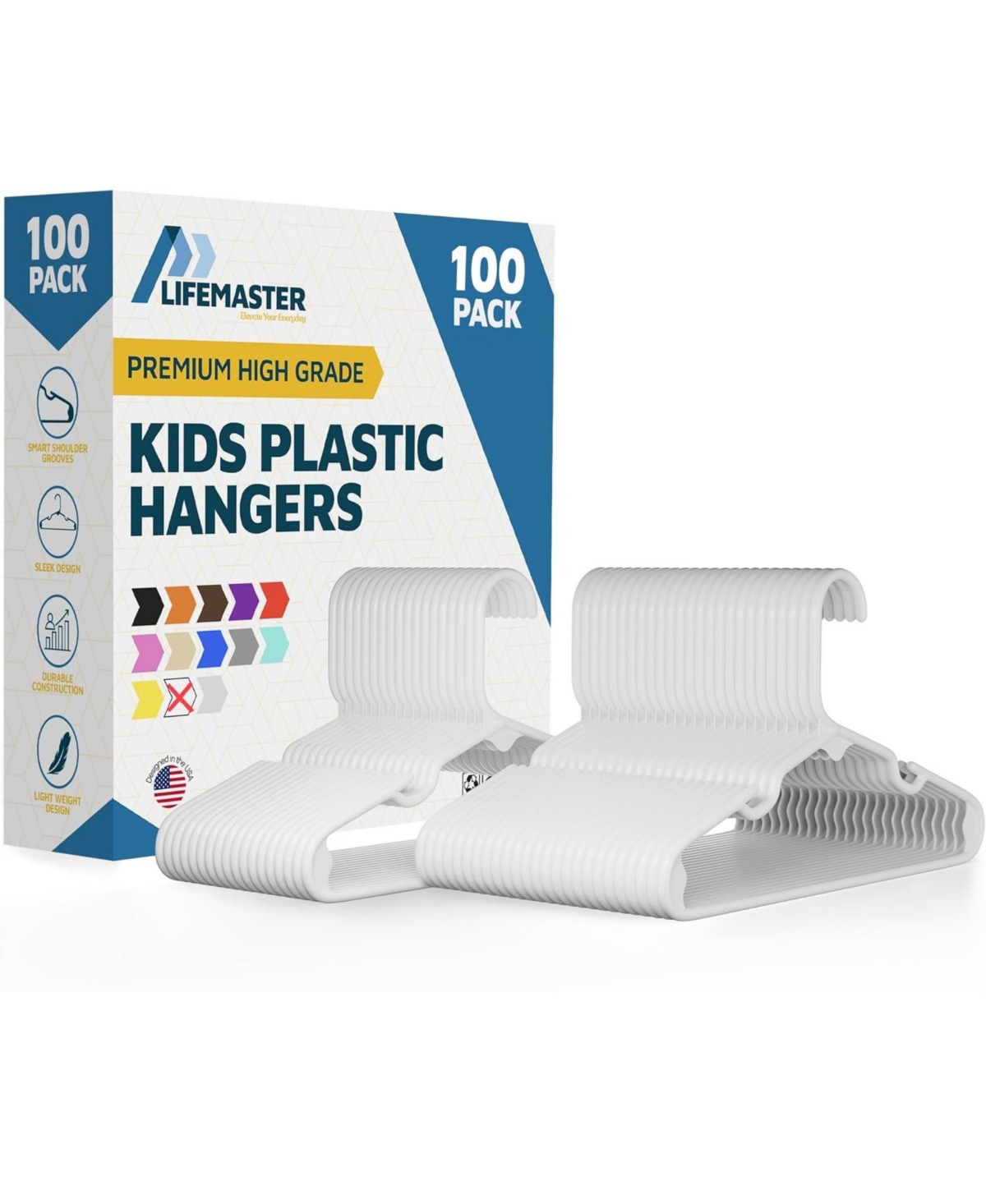 Click here for Lifemaster Kids Plastic Hangers  White  11.6"... prices