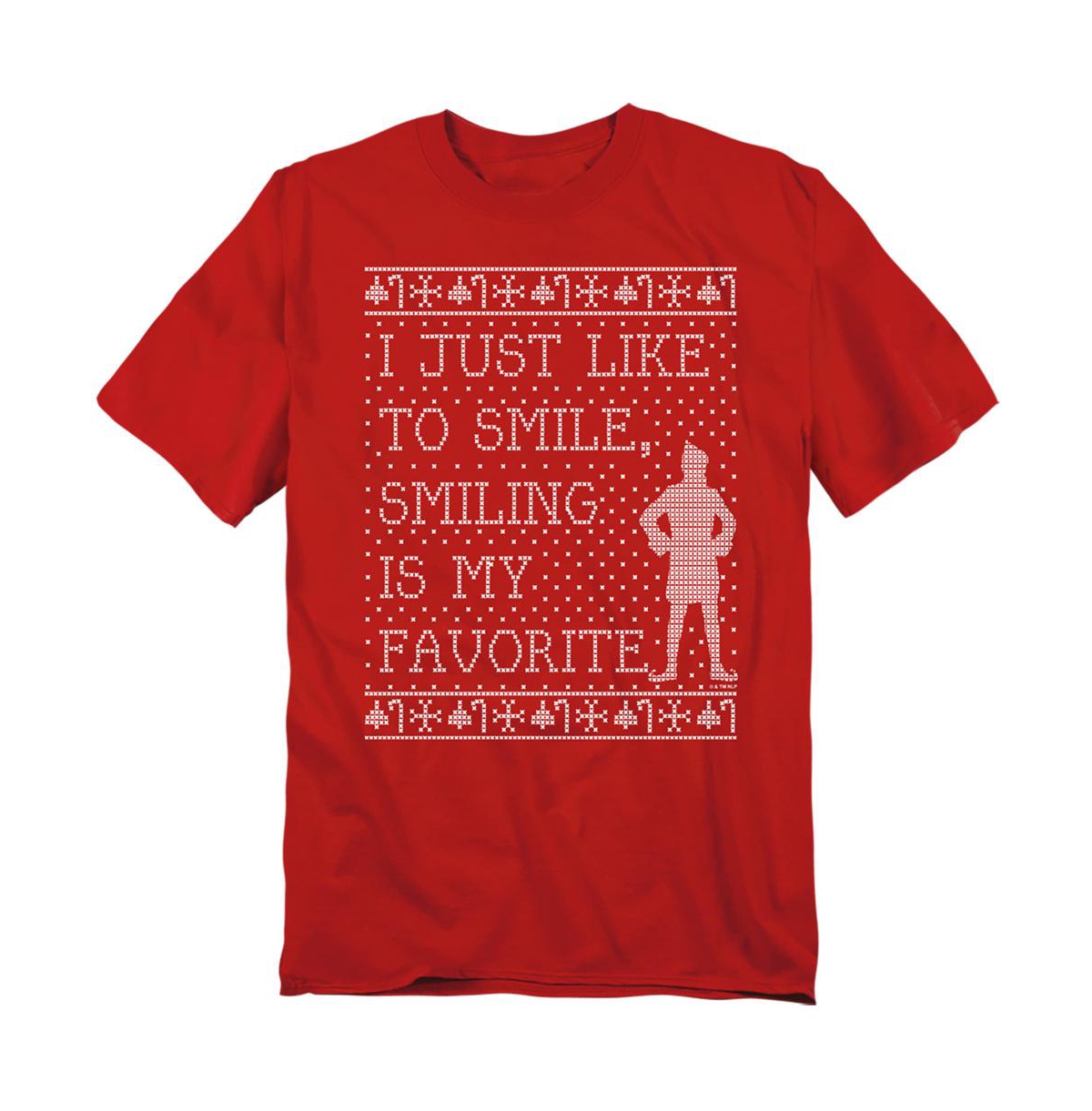 Click here for Elf Mens I Just Like To Smile Faux Sweater T Shirt... prices