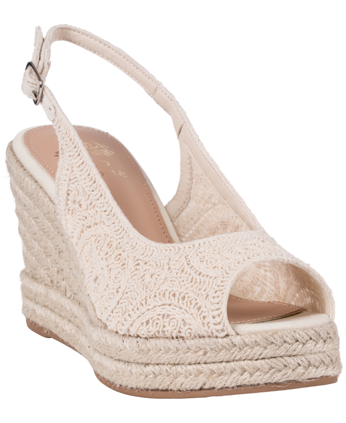 Click here for Gc Shoes Womens Bowery Crochet Espadrille Wedge Sa... prices