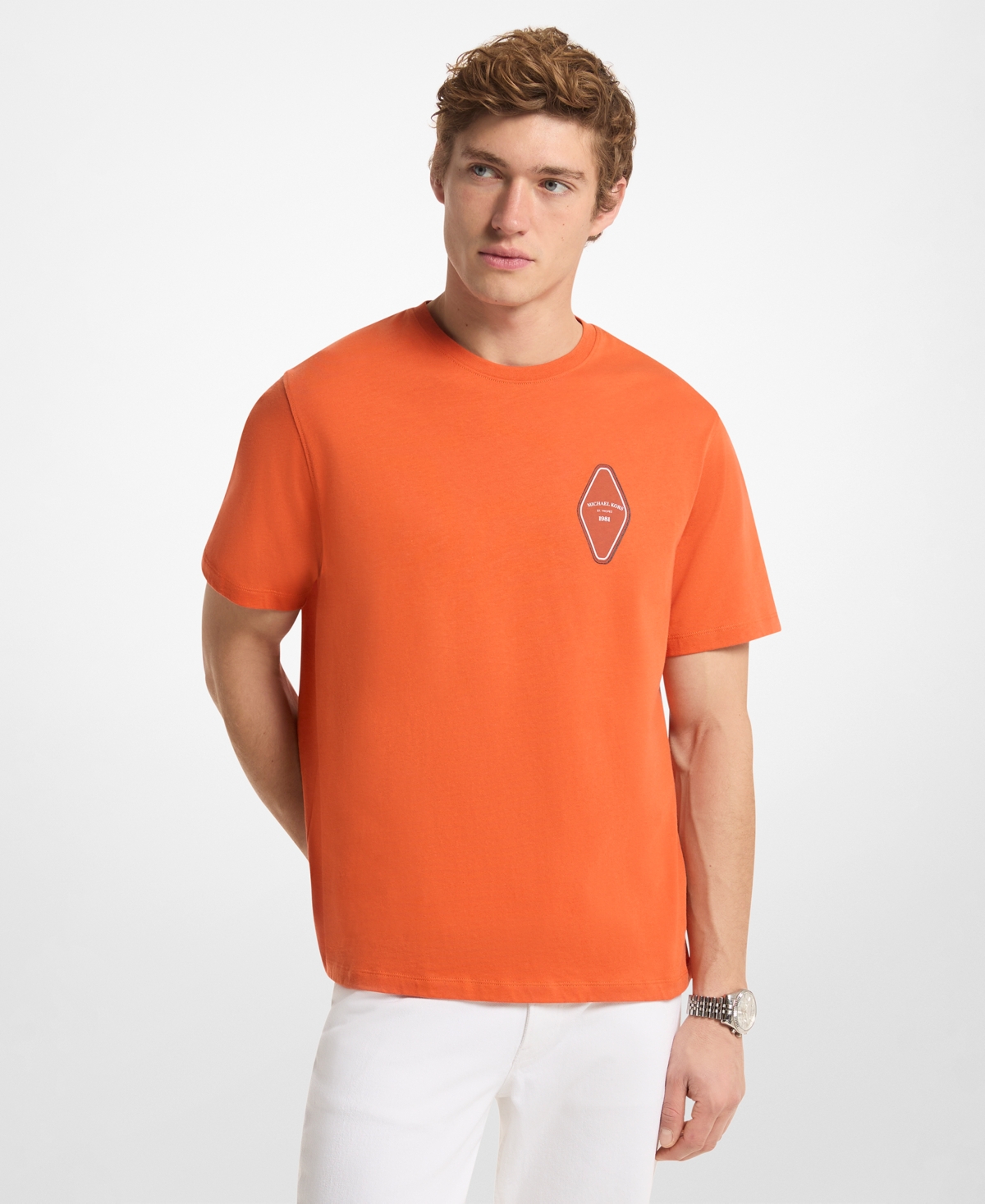 Click here for Michael Kors Mens Mk Keychain Logo Crewneck T-Shir... prices