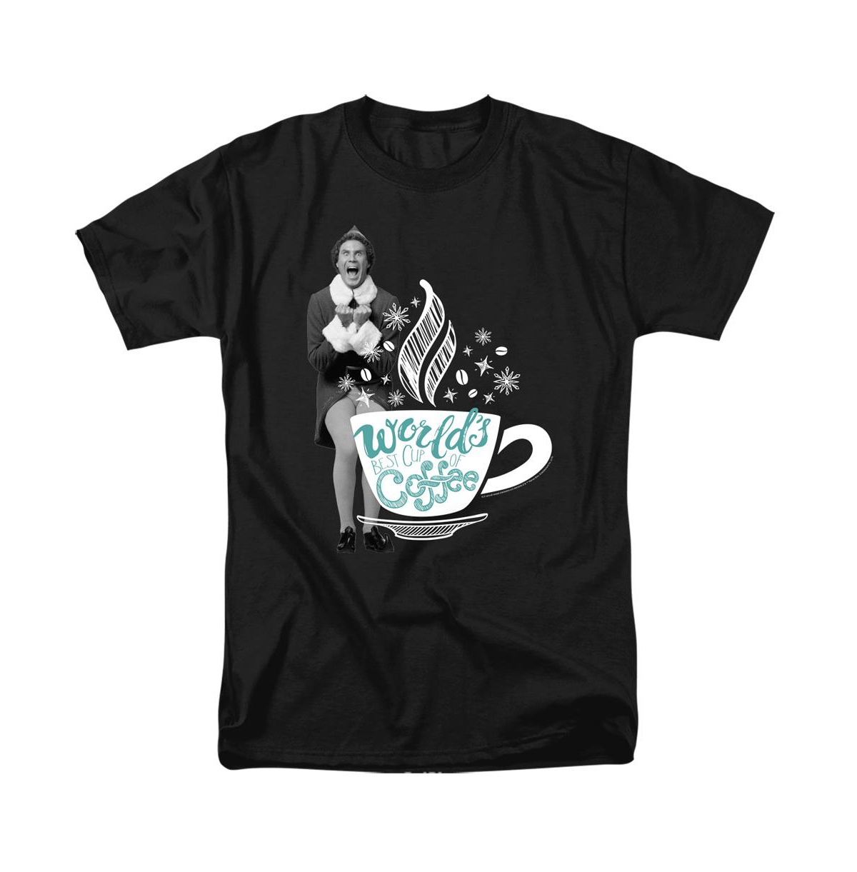 Click here for Elf Mens Worlds Best Cup of Coffee T Shirt - Black prices