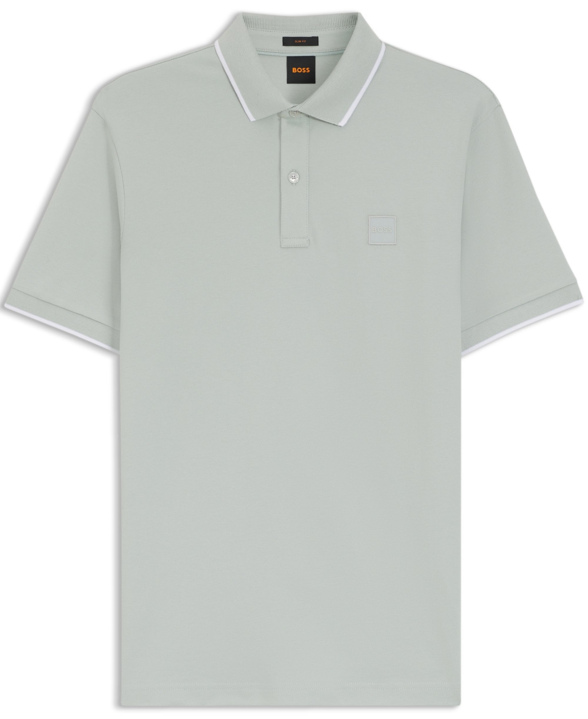 Click here for Boss by Hugo Boss Mens Slim-Fit Pique Polo - Silve... prices