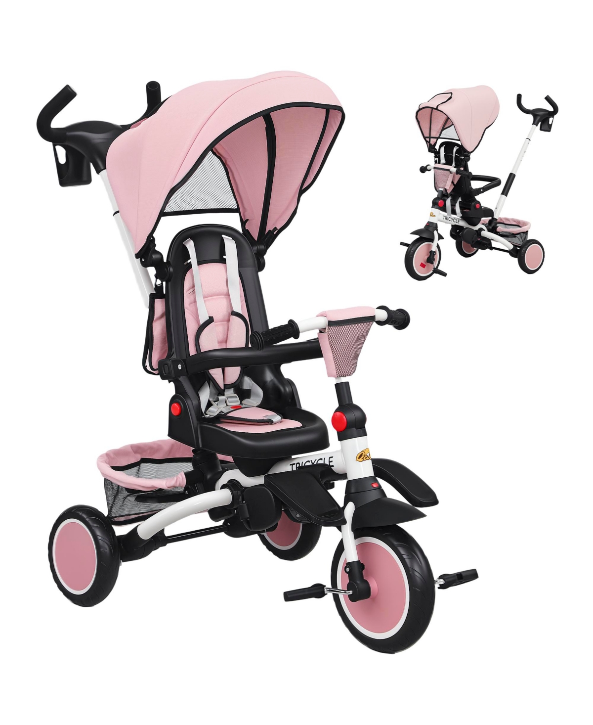 Click here for Qaba 6 in 1 Kids Tricycle with Adjustable Push Han... prices