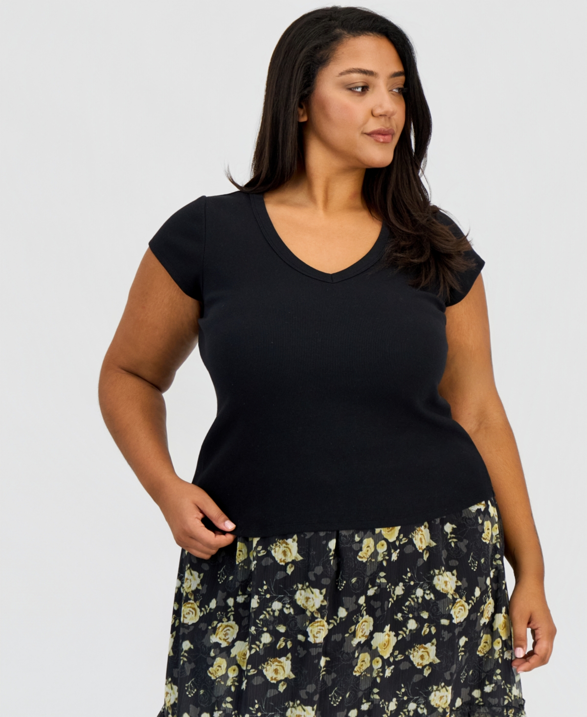 Click here for And Now This Trendy Plus Size Short-Sleeve Ringer... prices