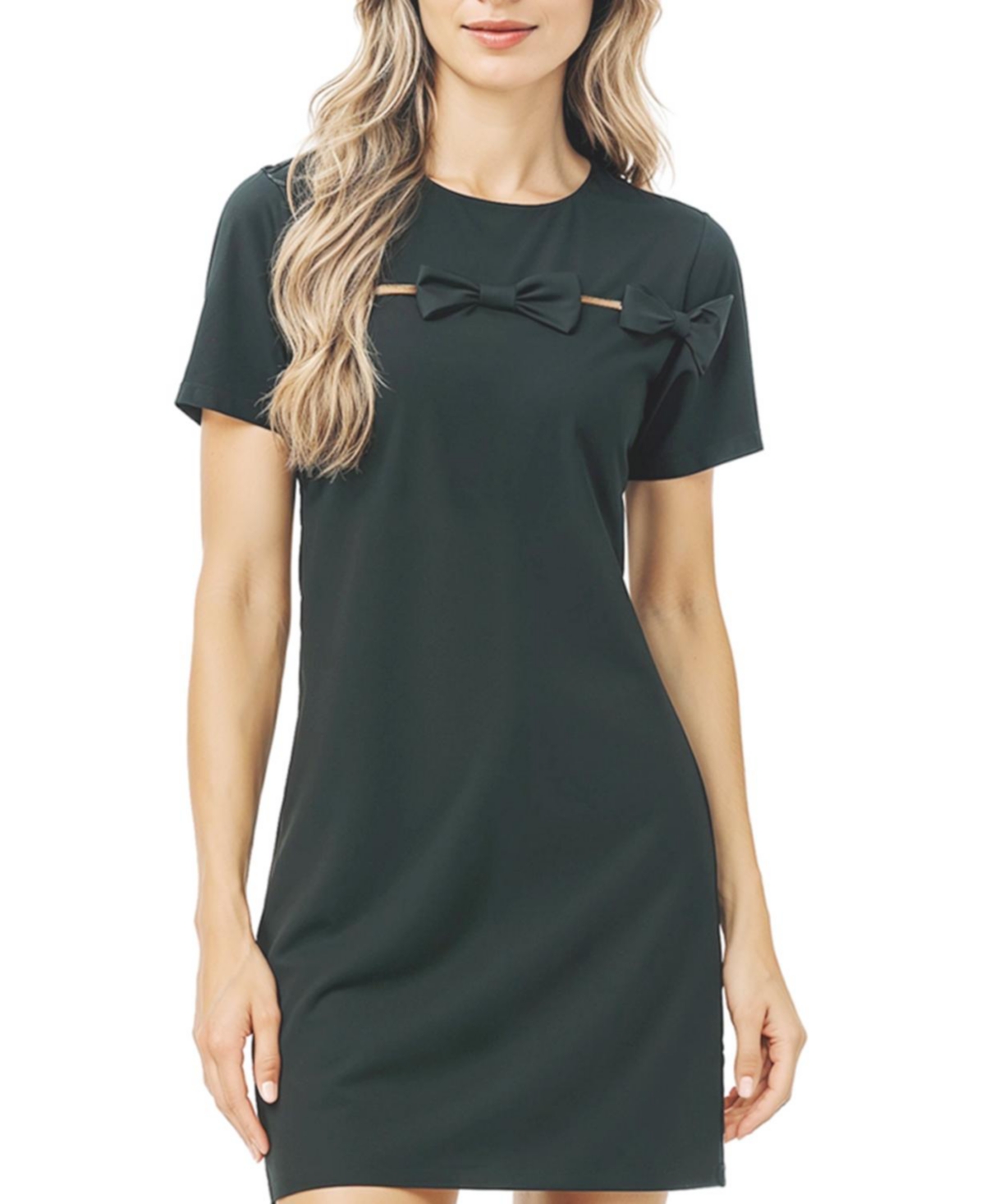 Click here for Elle Collection Womens Cutout Bow Dress prices