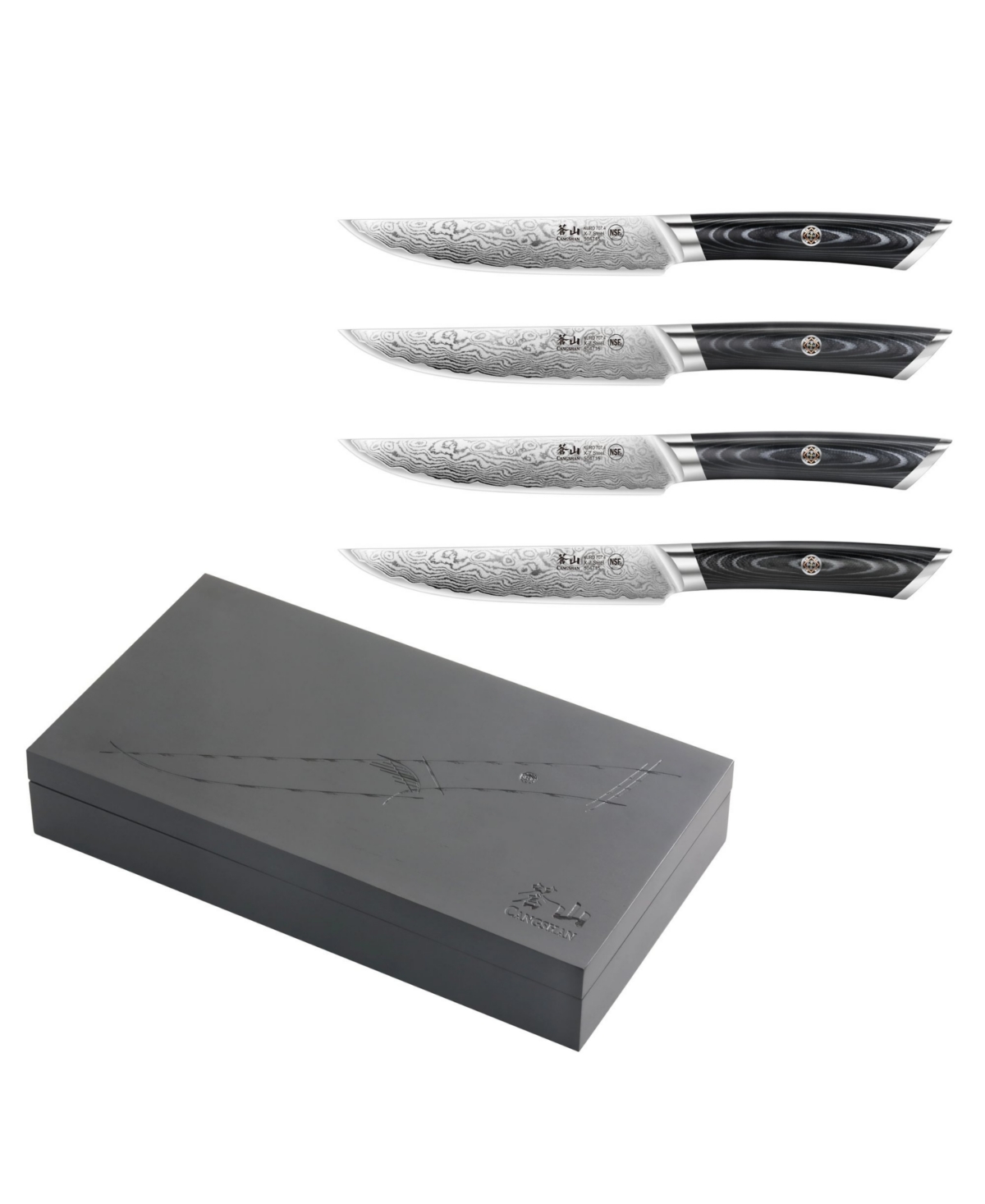 Click here for Cangshan Kuro Series Steel 4-Pc. Steak Knife Set -... prices