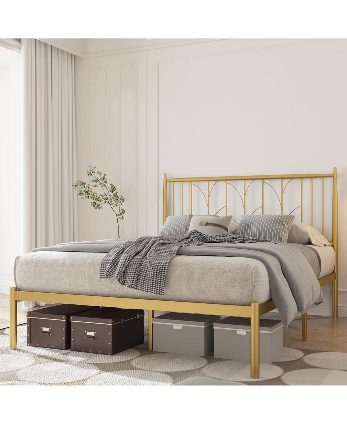 Click here for gaomon Full Bed Frame  Black Metal Platform Bed Fr... prices