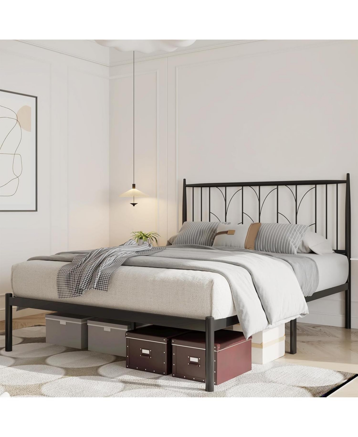 Click here for gaomon Full Bed Frame  Black Metal Platform Bed Fr... prices