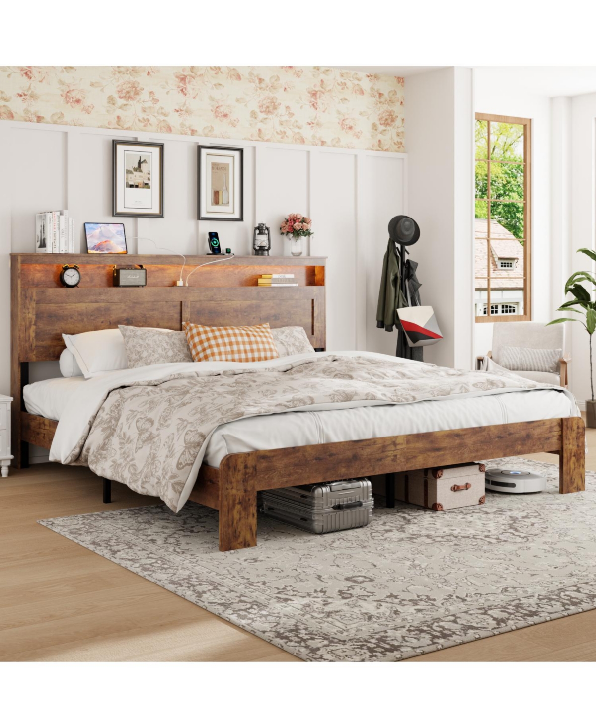 Click here for Streamdale Furniture King Wood Bed Frame Led Headb... prices