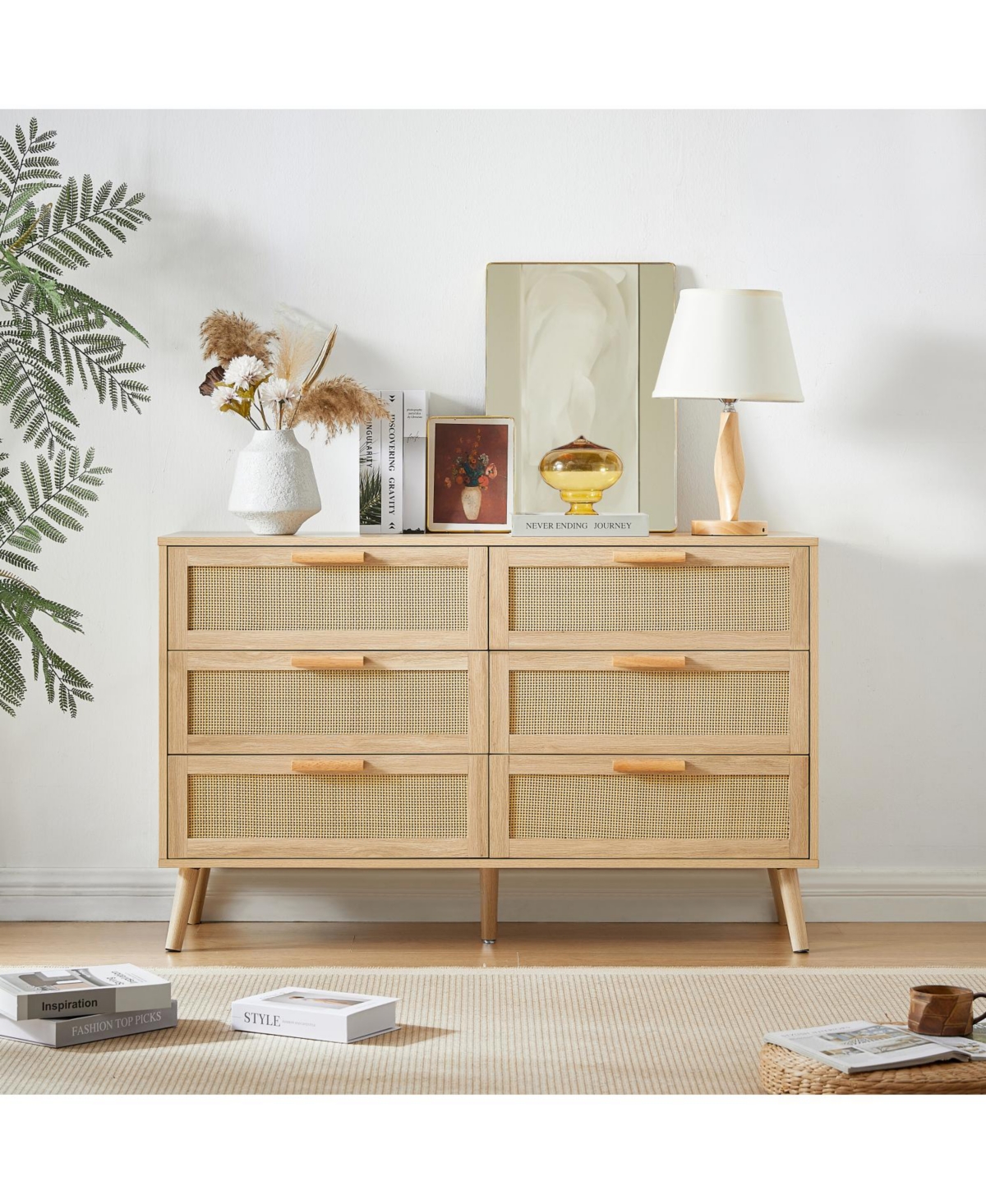 Click here for Streamdale Furniture 6-Drawer Rattan Dresser for B... prices